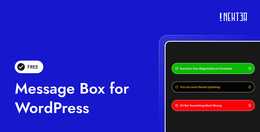 Message Box Block For WordPress (Alert Notification Box) - Nexter Blocks