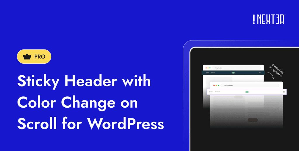 Sticky Header with Color Change on Scroll Block For WordPress - Nexter Blocks