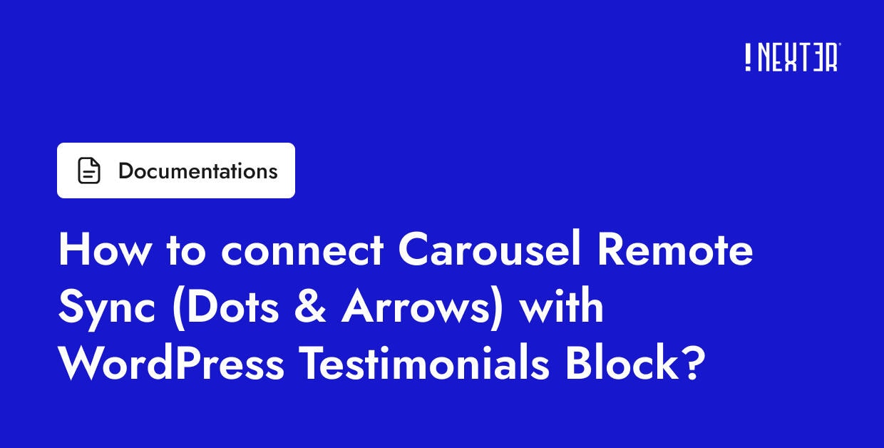 How to connect Carousel Remote Sync (Dots & Arrows) with WordPress ...