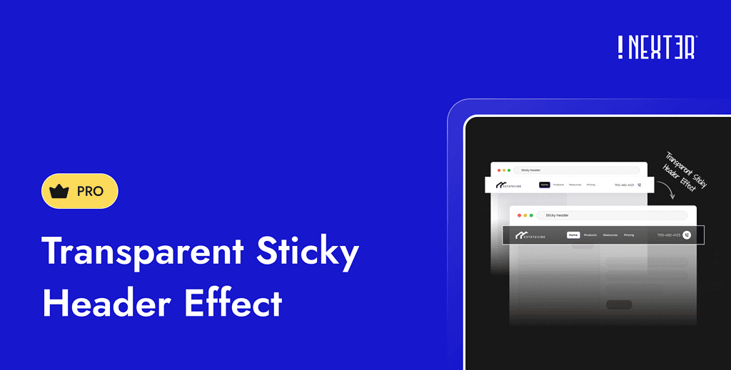 Transparent Sticky Header Effect Block For WordPress - Nexter WP