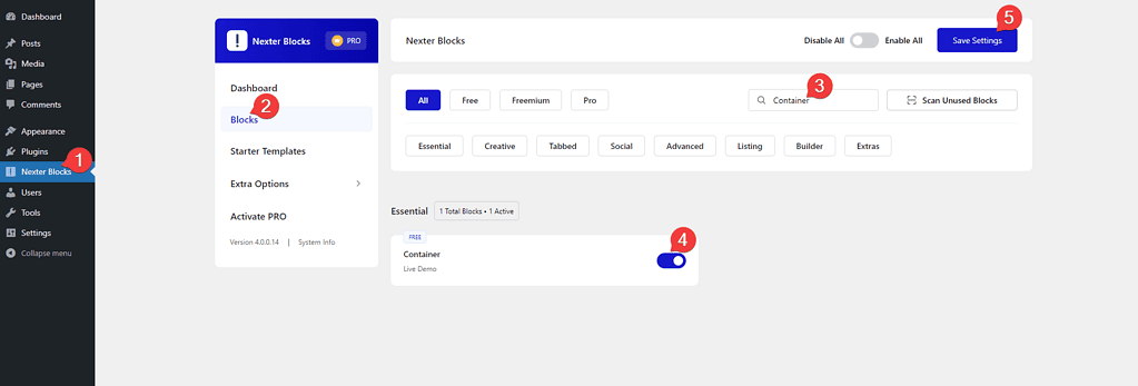 How to Add a Container in WordPress? - Nexter WP